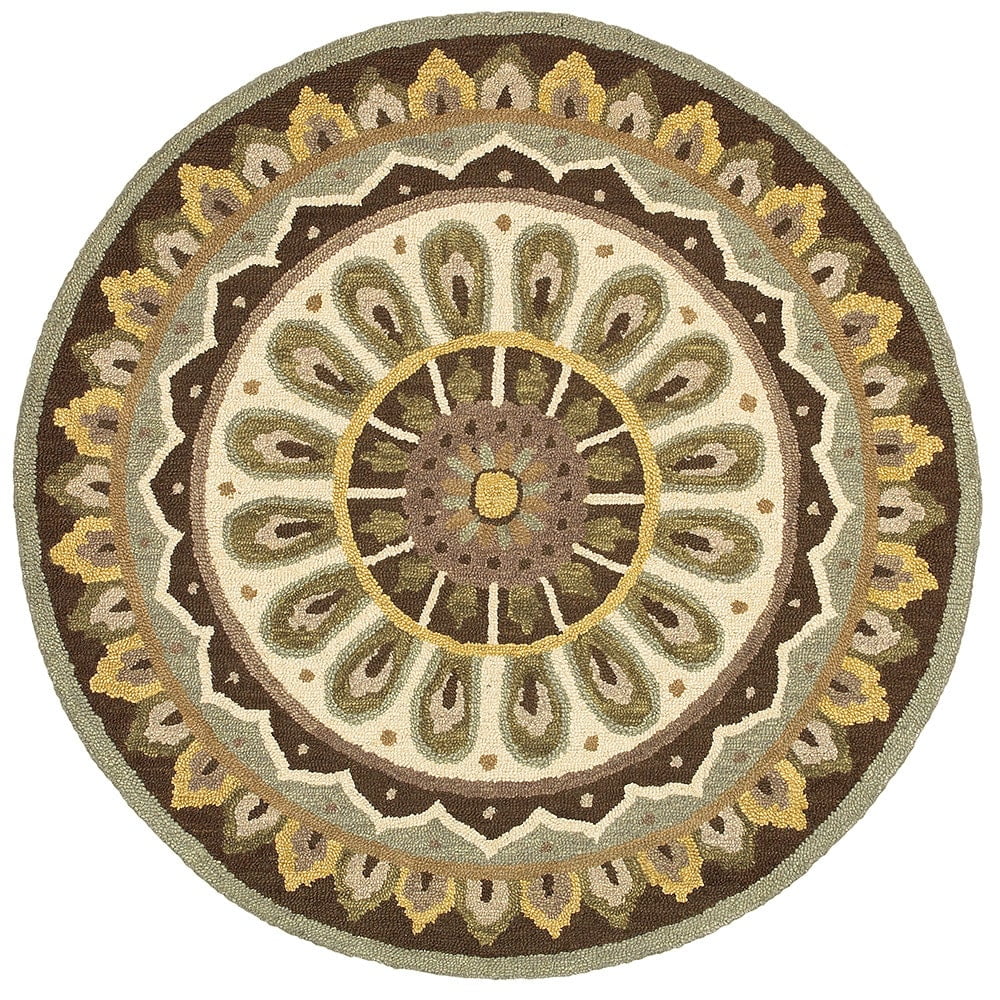 LR Home Dazzle Brown Indoor Round Rug (6' x 6') - Walmart.com