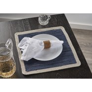 Better Homes & Gardens Placemat, Blue Braided Jute, 14" Square Single ...