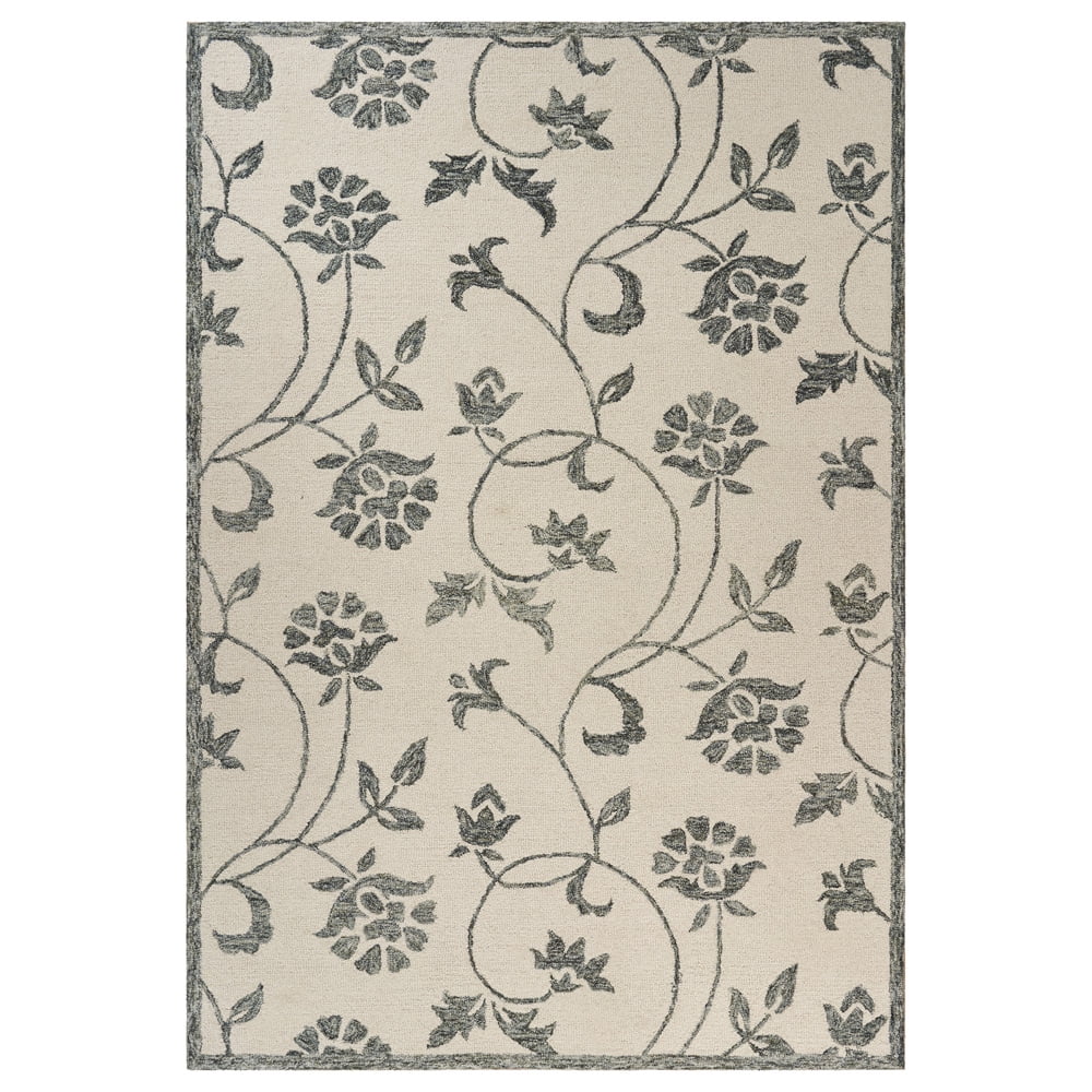 LR Home Hint of Floral Ivory 8x10 Indoor Area Rug - Walmart.com