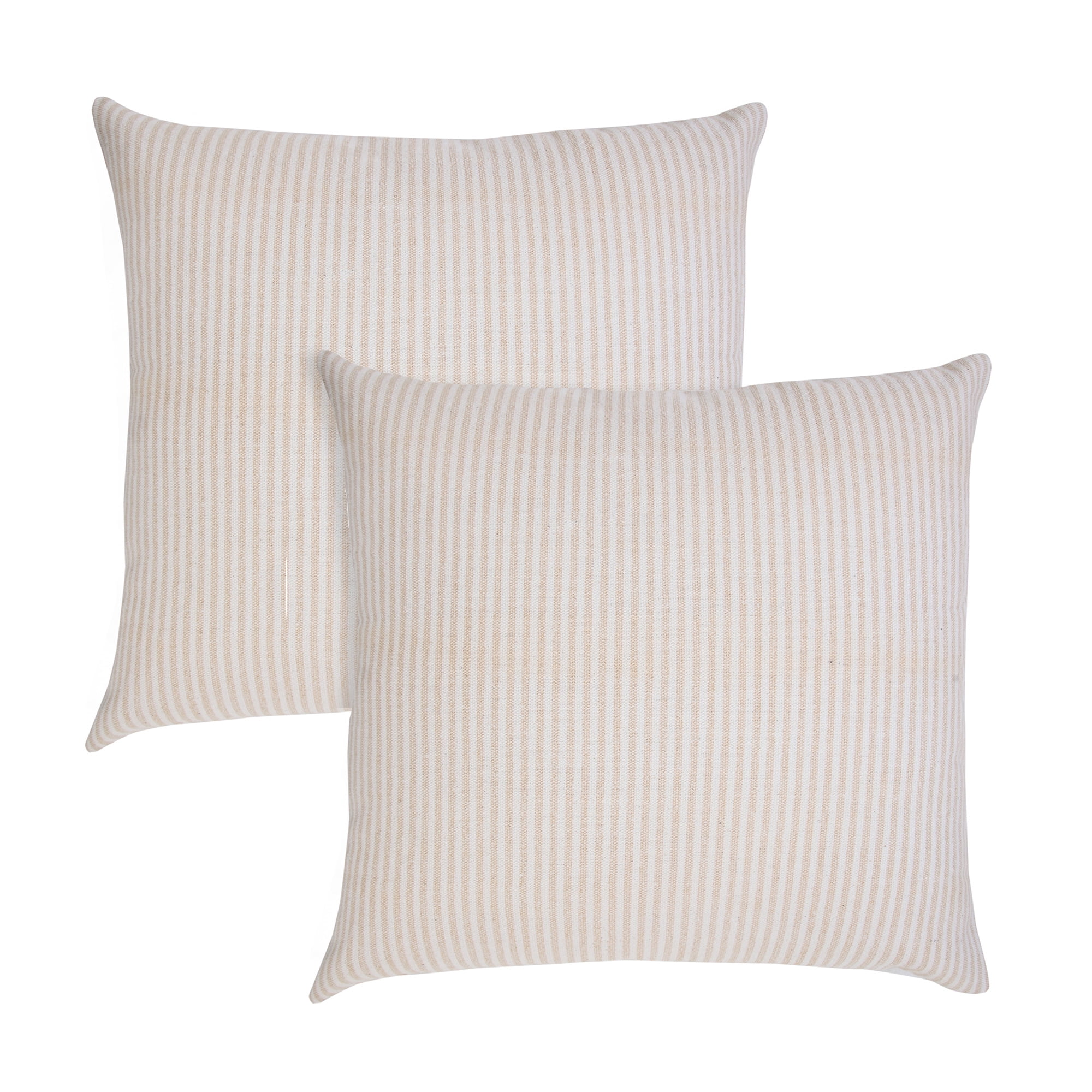 Ox Bay Hampton Set of 2 Striped 20" x 20" Beige/White Cotton Adult ...