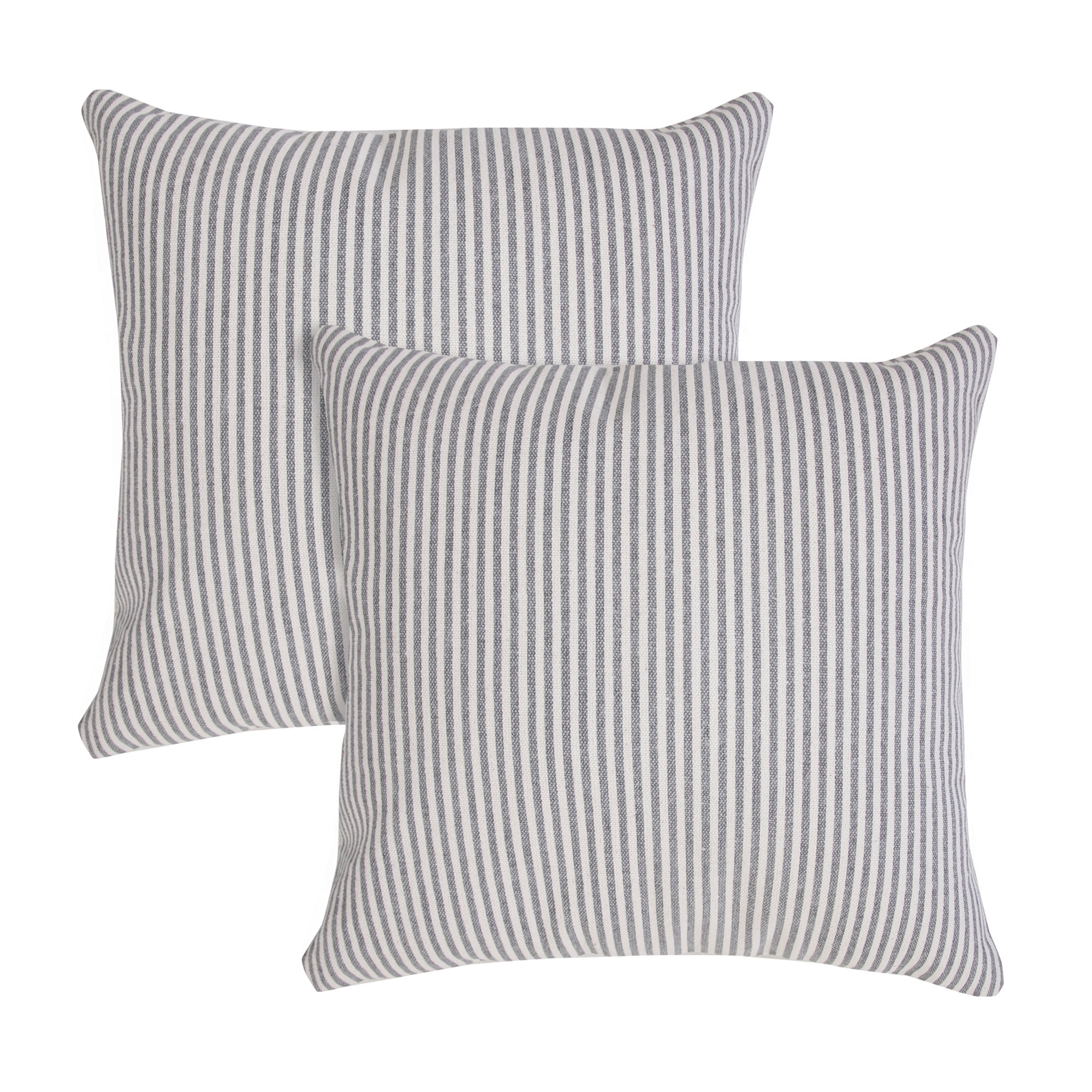 Ox Bay Hampton Set of 2 Striped 20" x 20" Gray/White Cotton Adult ...