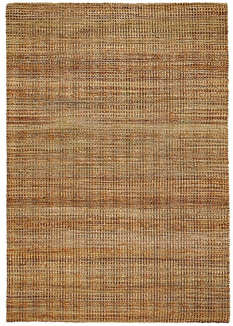 LR Home Natalie Cere Natural/Rust Grid Transitional Jute Blend Area Rug ...