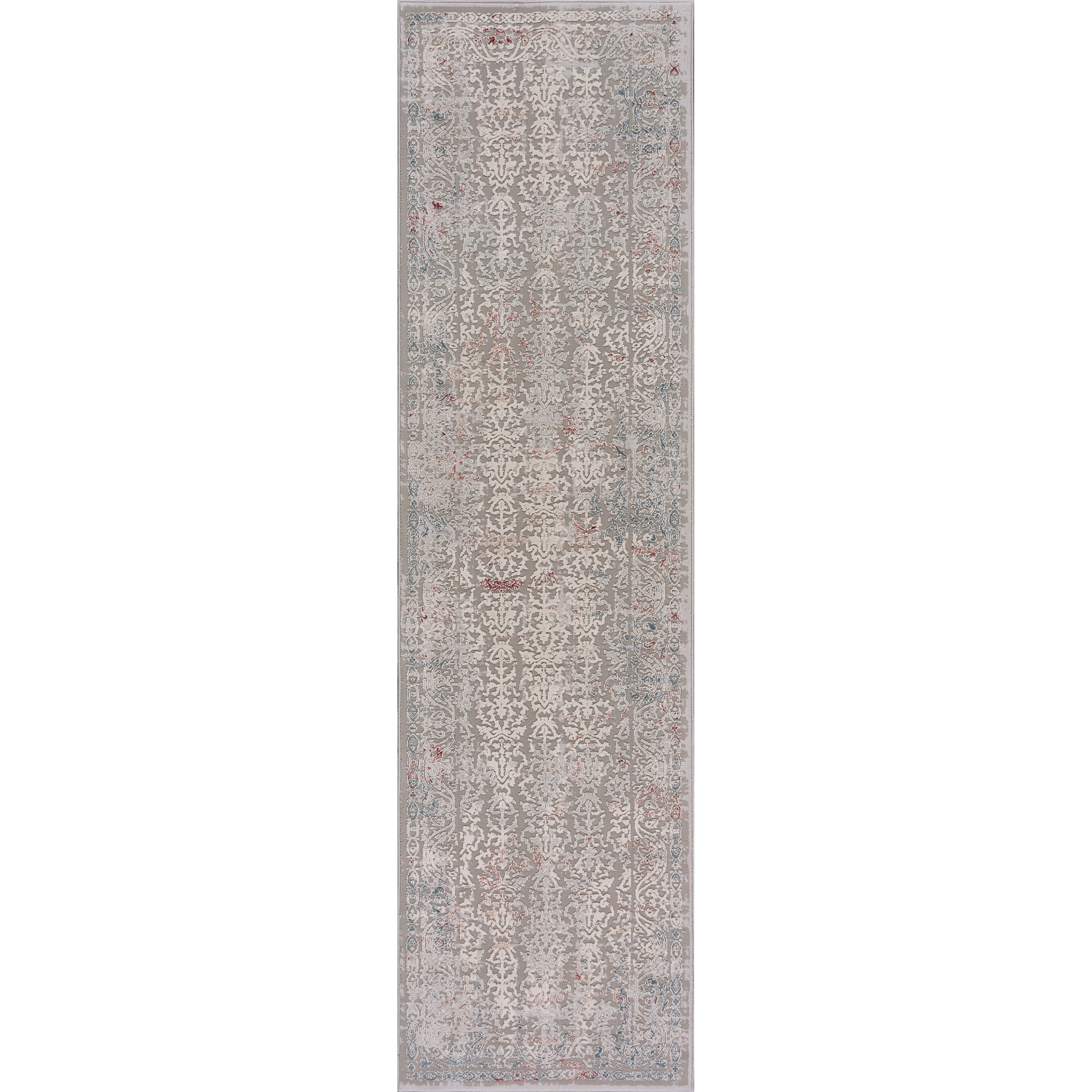 LR Resources Clouded Mashad Gray & Wine 2x7 Rectangle Runner Rug ...
