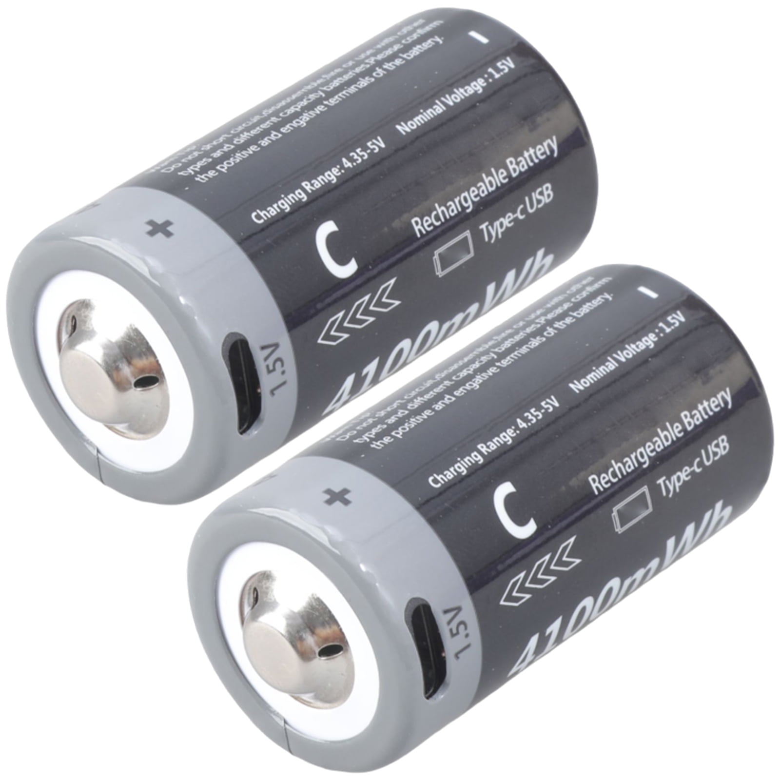 LR14 C Batteries Lithium USB C Rechargeable C Cell Batteries 2H Fast ...
