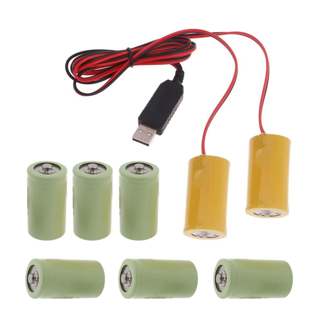 LR20 D6V Battery Eliminators,USB Power Supply Replace 4pcs 1.5V ...