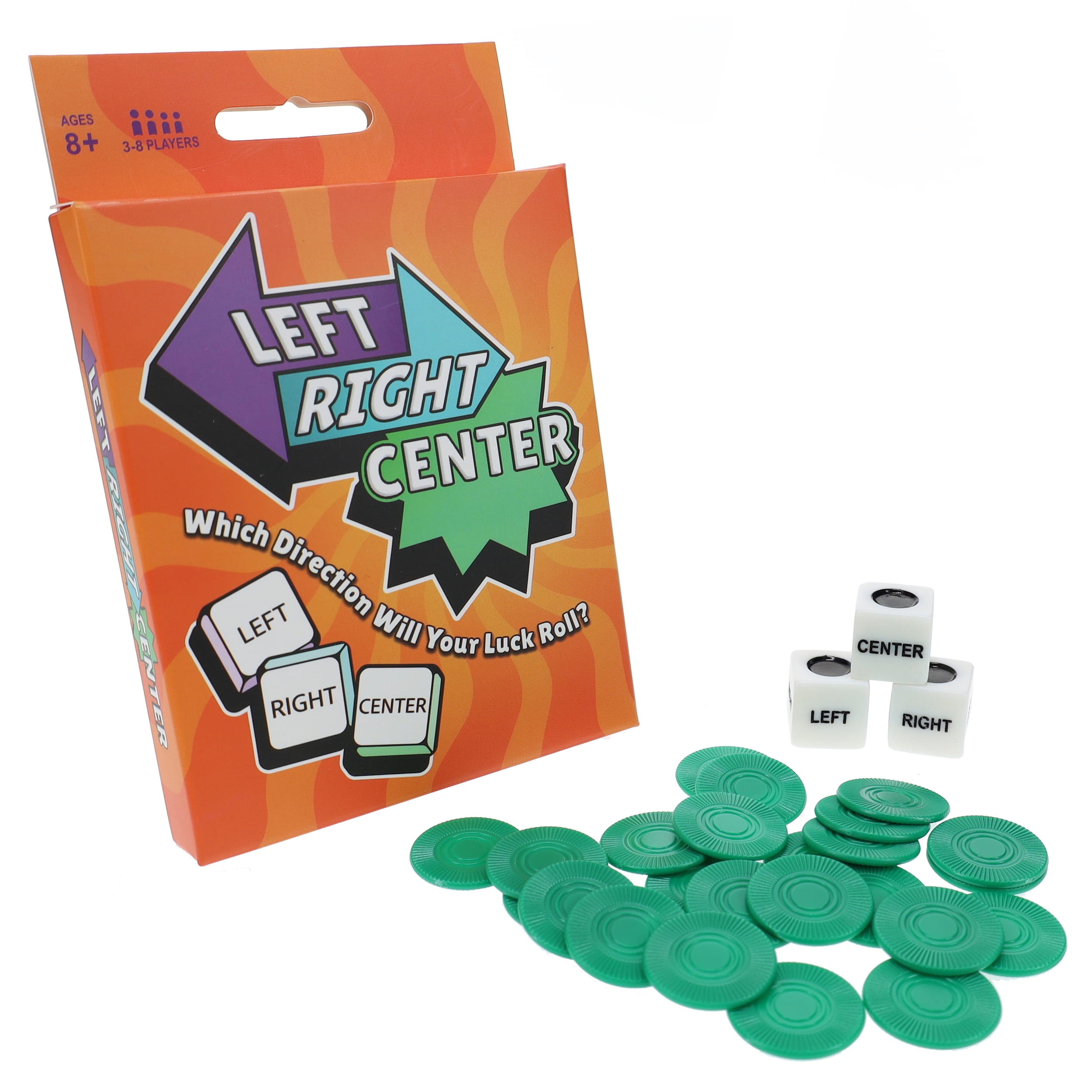 TDC Games LRC Left Right Center Dice Game in Travel Box for 3-8 Players ...