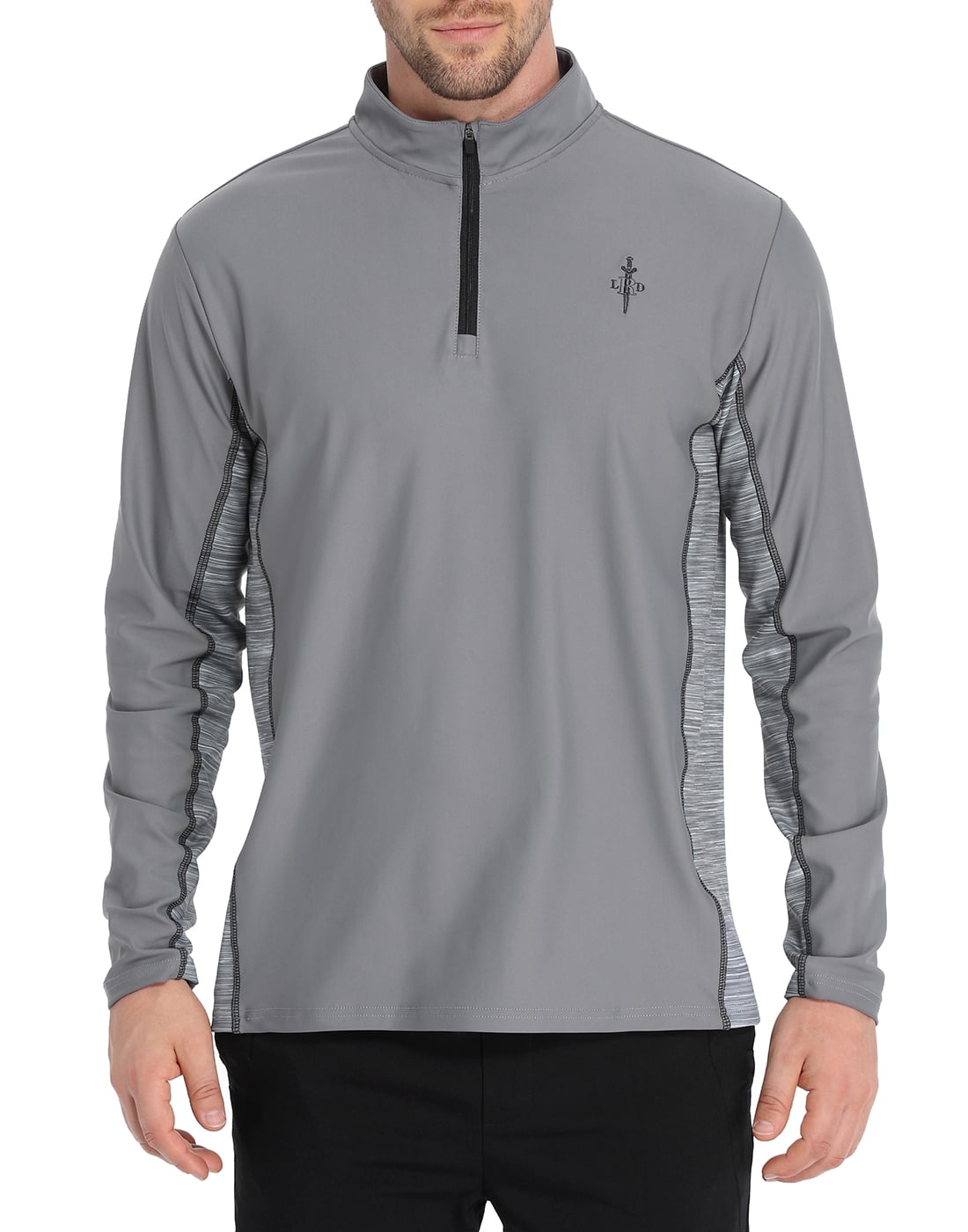 LRD Dri Fit 1/4 Zip Long Sleeve Golf Pullover for Men, UV Protection ...