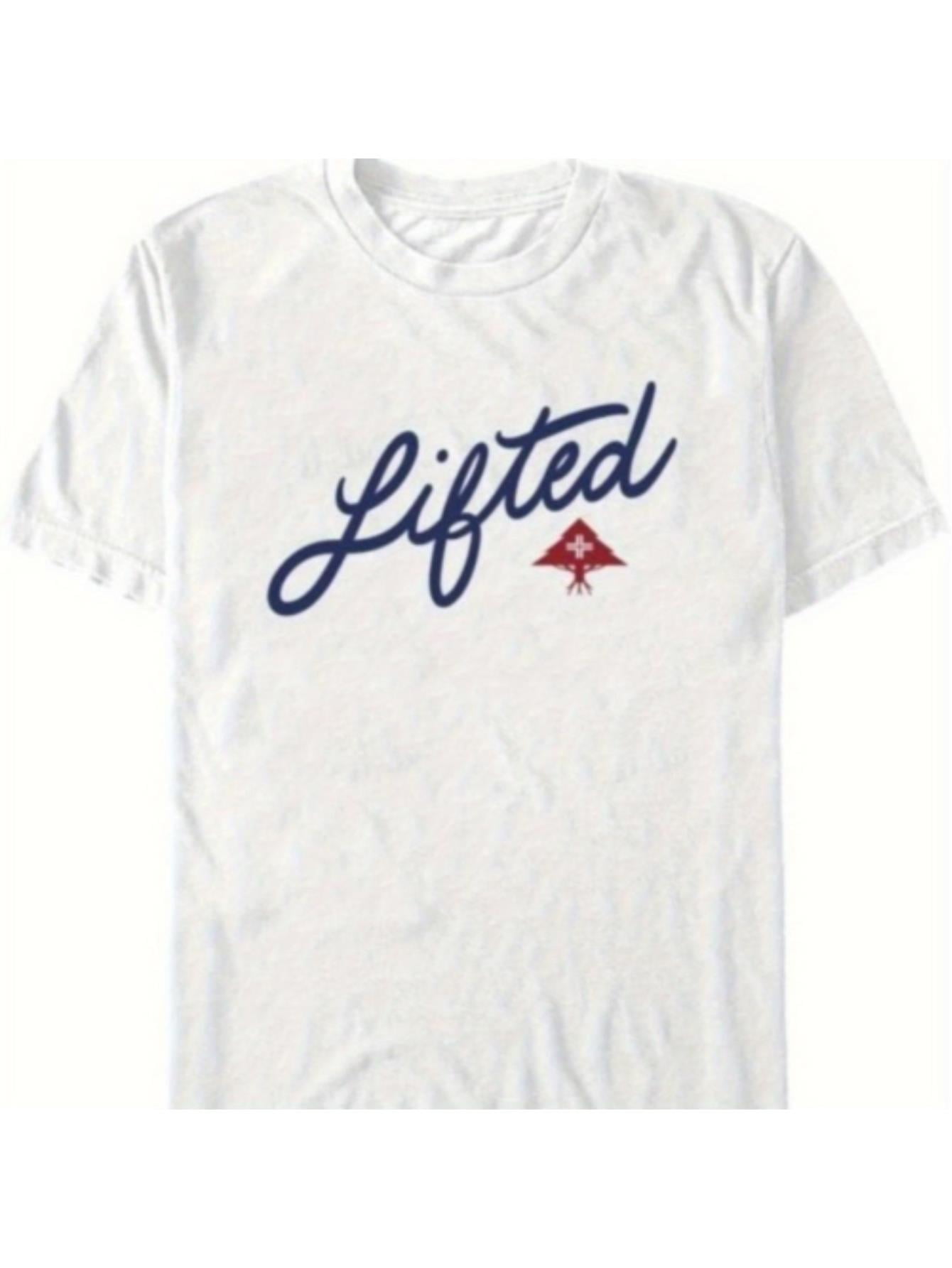 LRG "Lifted" Men's Cotton Tee - Casual Angled Script with Red Bird Logo ...