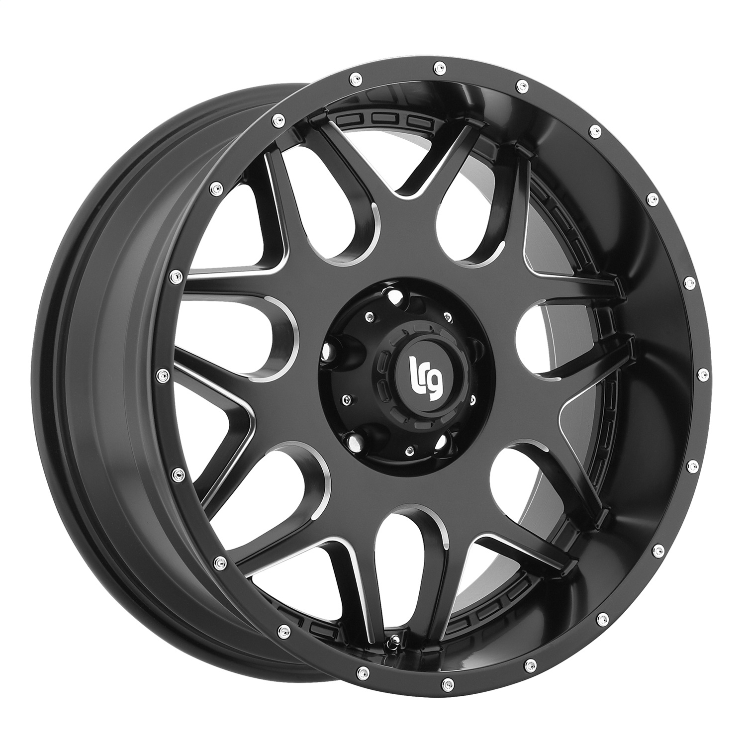 LRG Rims 18x9 5x150 5in BS 0mm Offset Black Milled 10489055900 LRG Rims 18x9 5x150 5in BS 0mm Offset Black Milled 10489055900