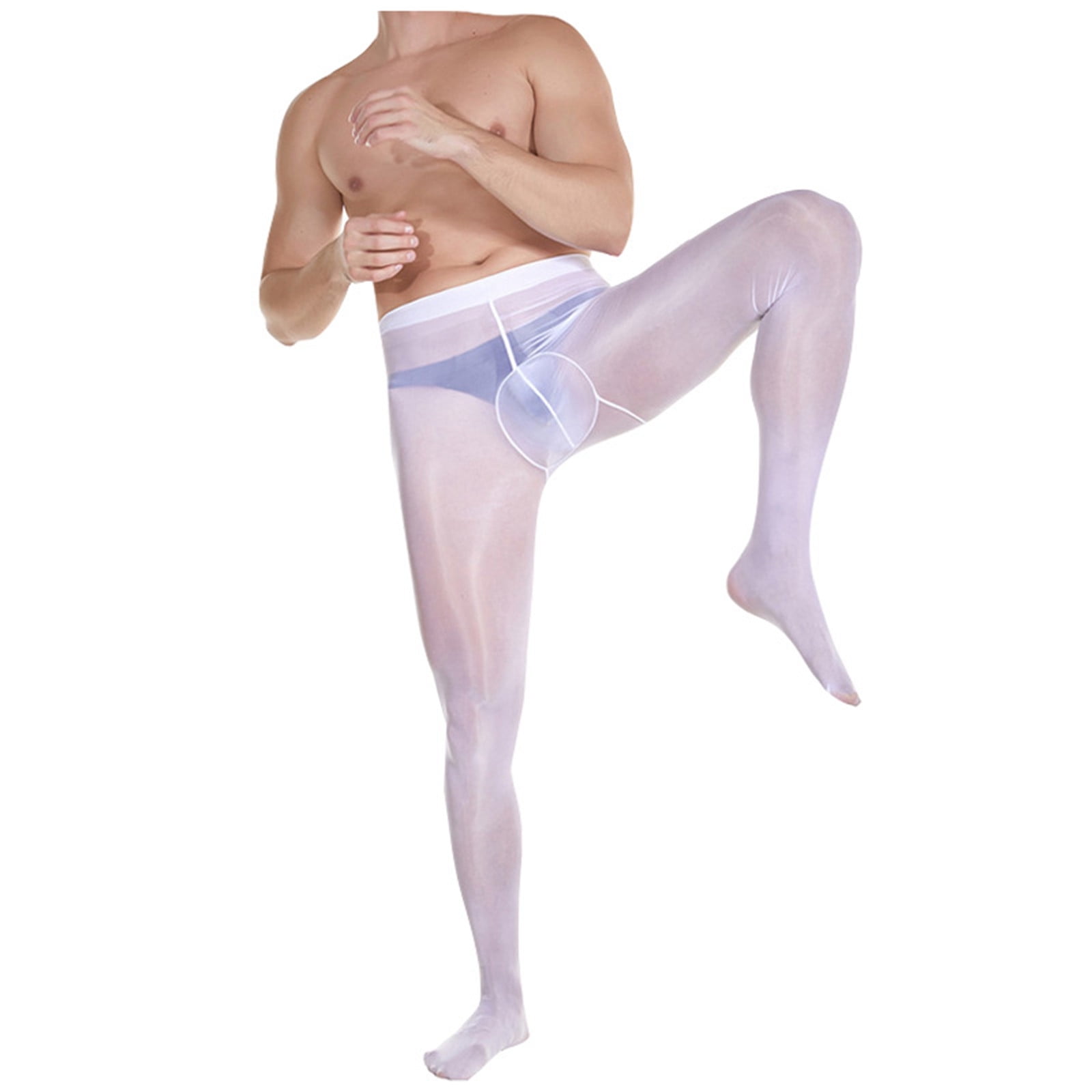 LRJTENG Men's Exotic Apparel Men's Silk Stockings Qing Watermelon File Large Size Vertical Egg ...