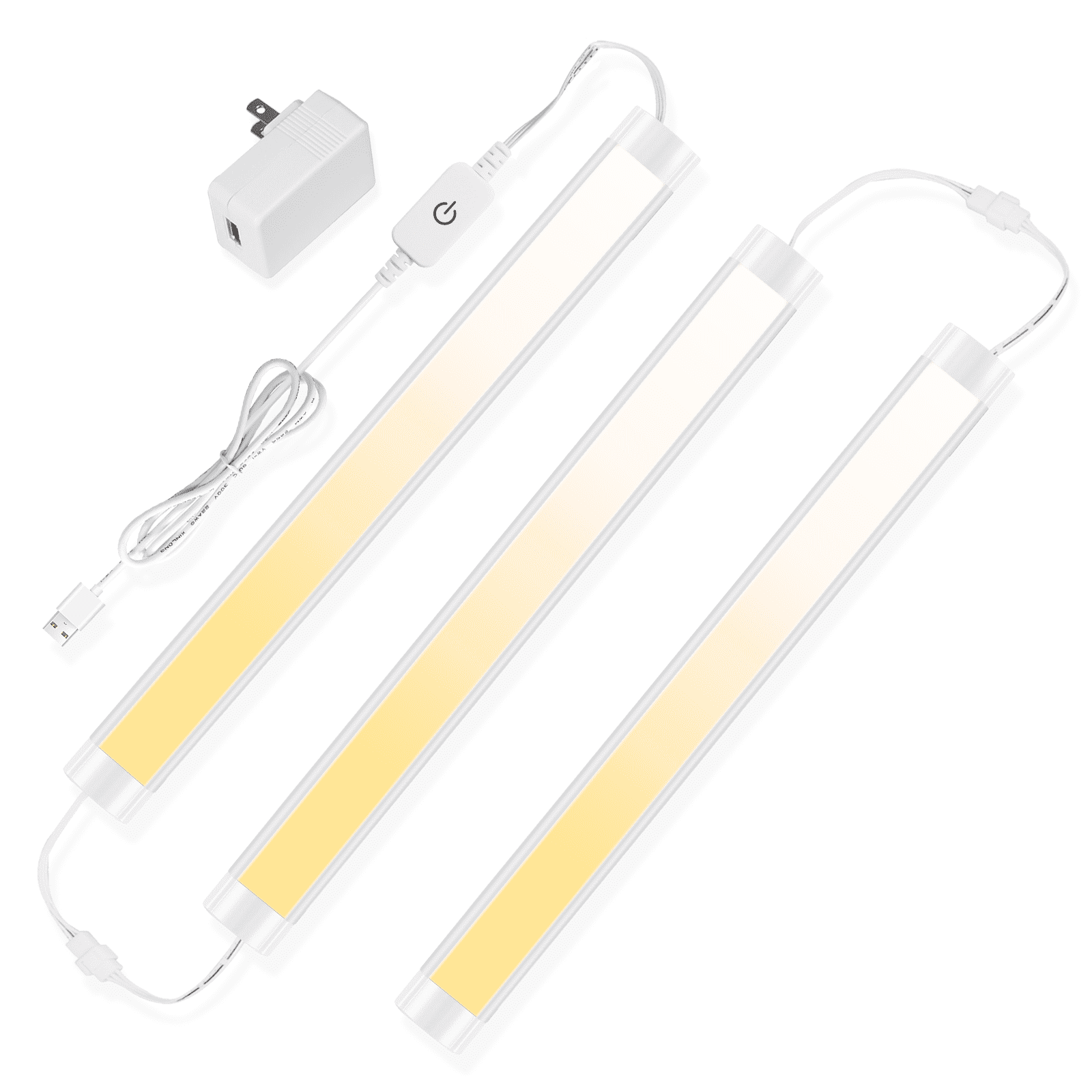 LRLITE Plug-in Under Cabinet Lighting, 3 Pcs 11 Inch Ultra Thin Under ...