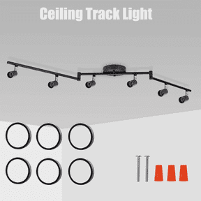 Pro Track 4-Head Ceiling Track Light Fixture Kit Adjustable Brown ...