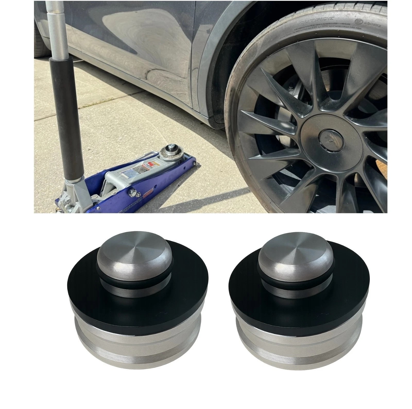 LRNJ MOTORWORKS SET OF 2 LIFT JACK POINT PAD ADAPTERS ALUMINUM TOOL ...