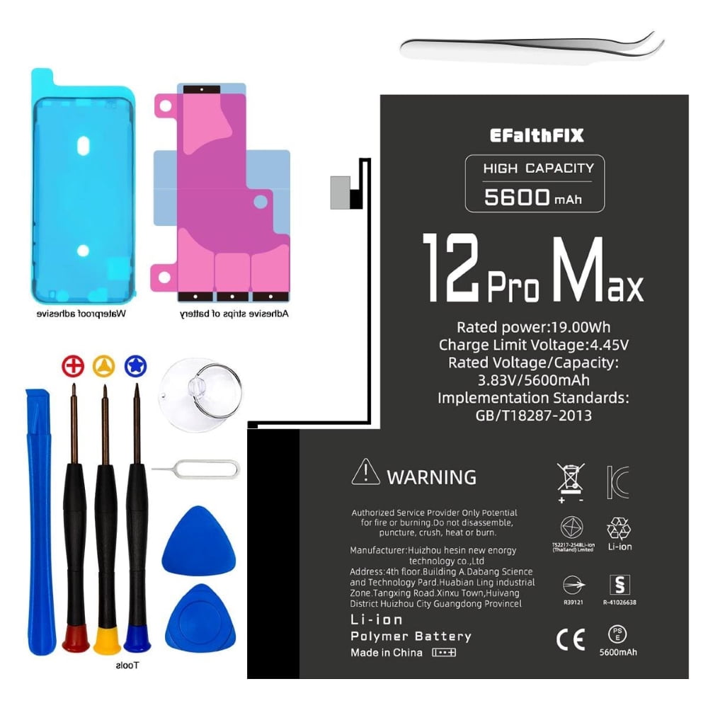 LRSE For iPhone 12 Pro Max Battery Replacement ,5460mAh Capacity 0 ...