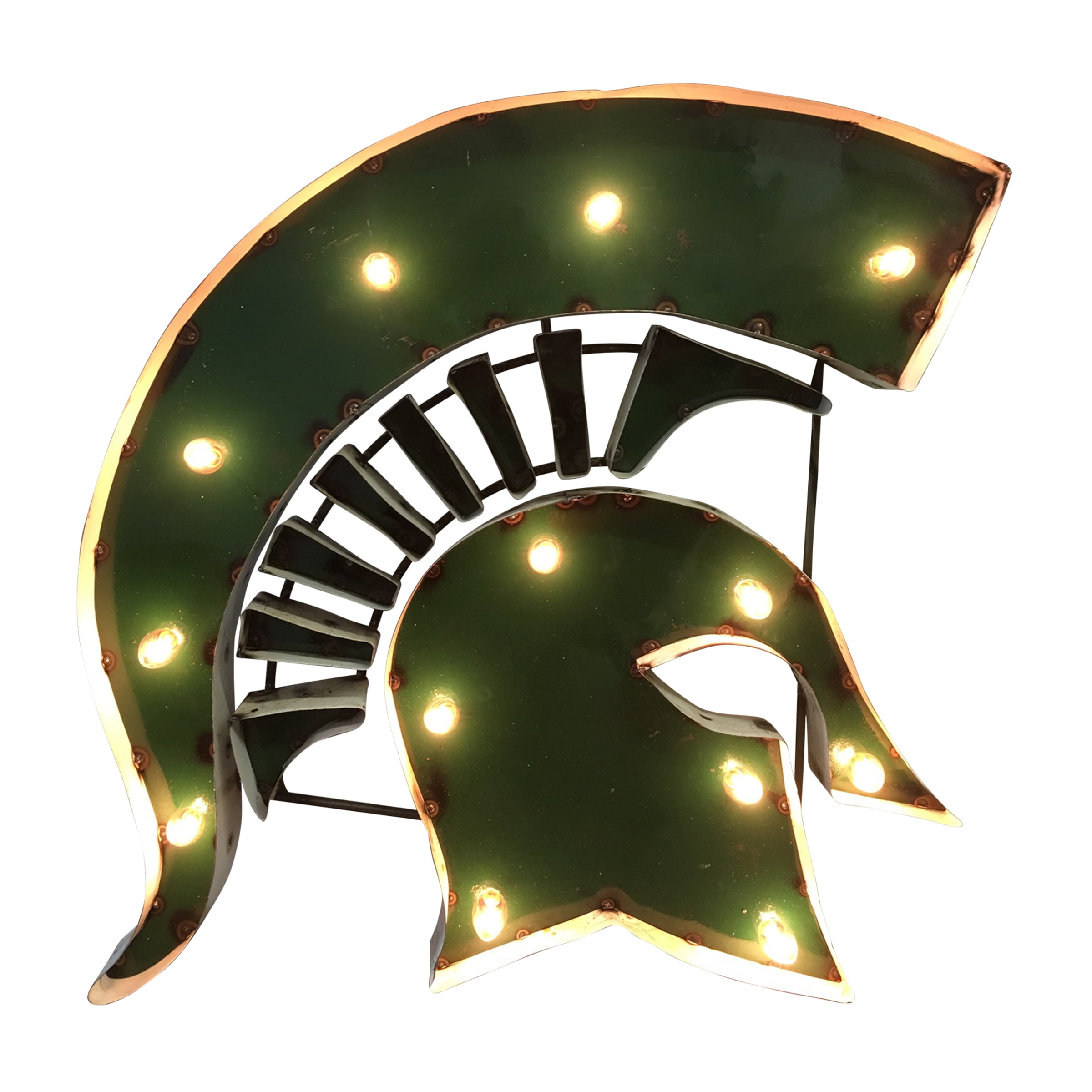 Imperial Michigan State Spartans Logo Lighted Recycled Metal Sign ...