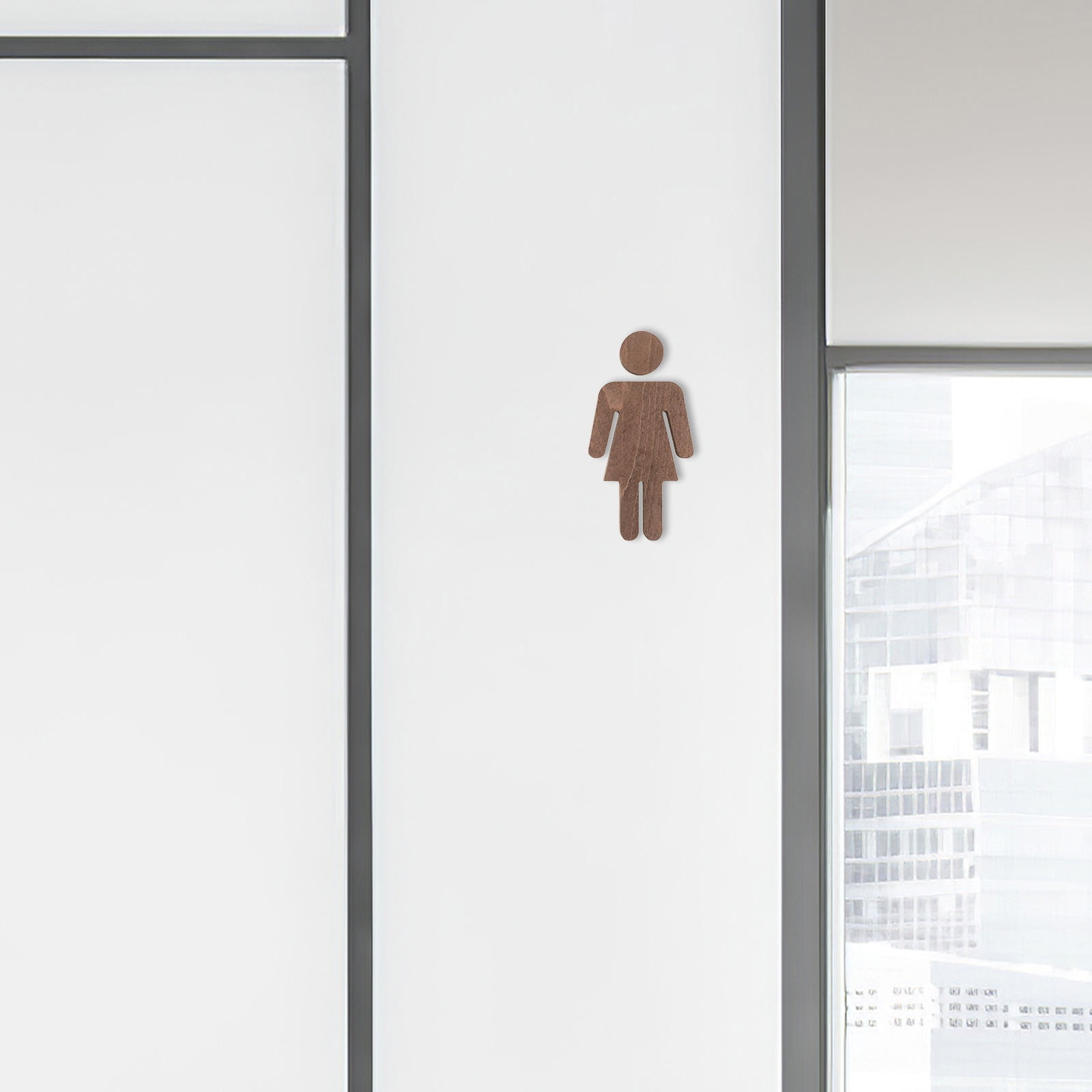 LRXIYODE 1 Pair Restroom Sign for Home in Coffee Colored Wood with ...