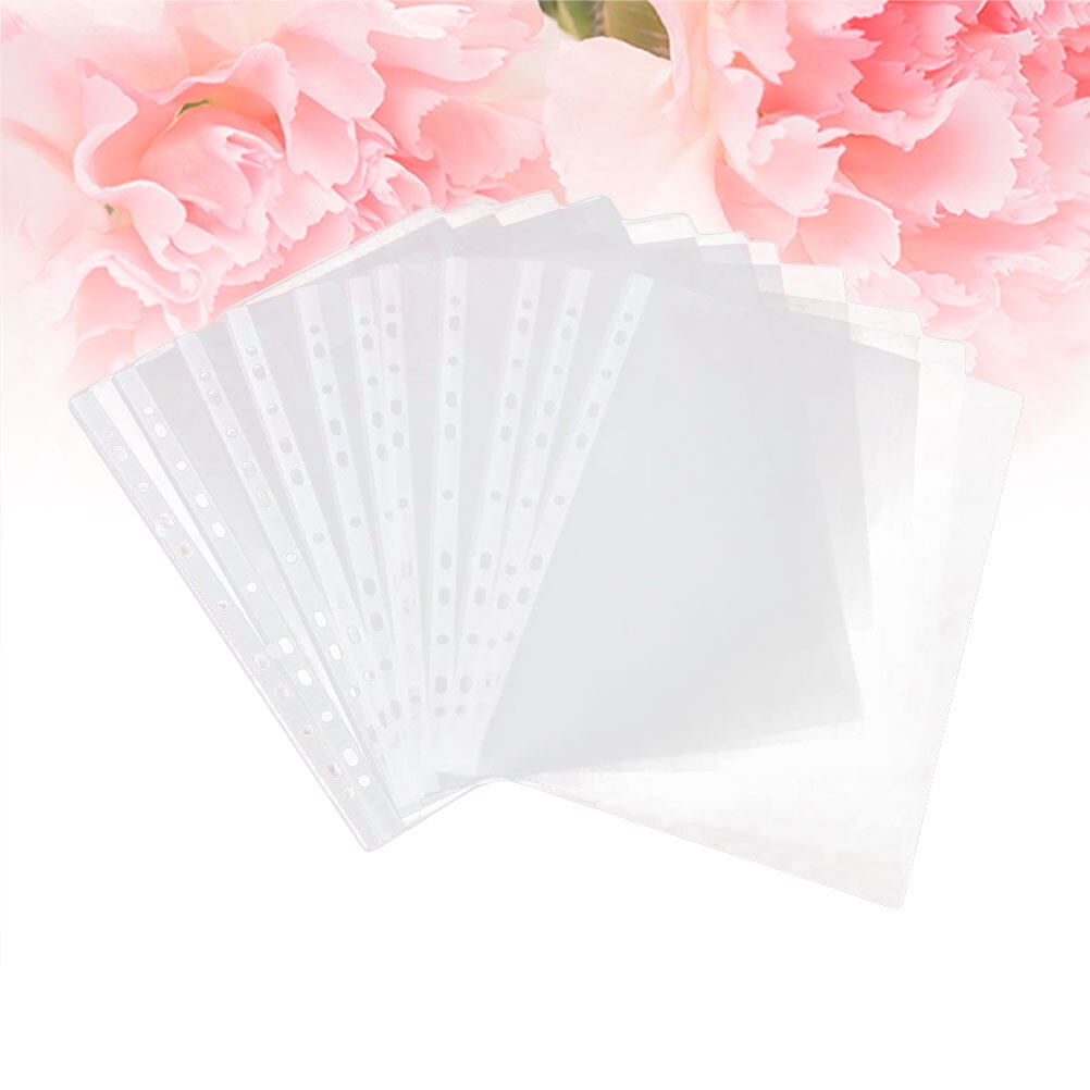 LRXIYODE 100Pcs Transparent Clear Sheet Protectors for Binder ...