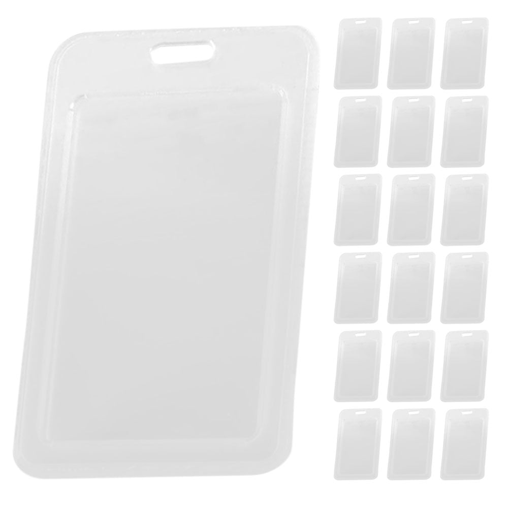 LRXIYODE 20Pack Id Card Holder Vertical Transparent Lapel Card Holder ...