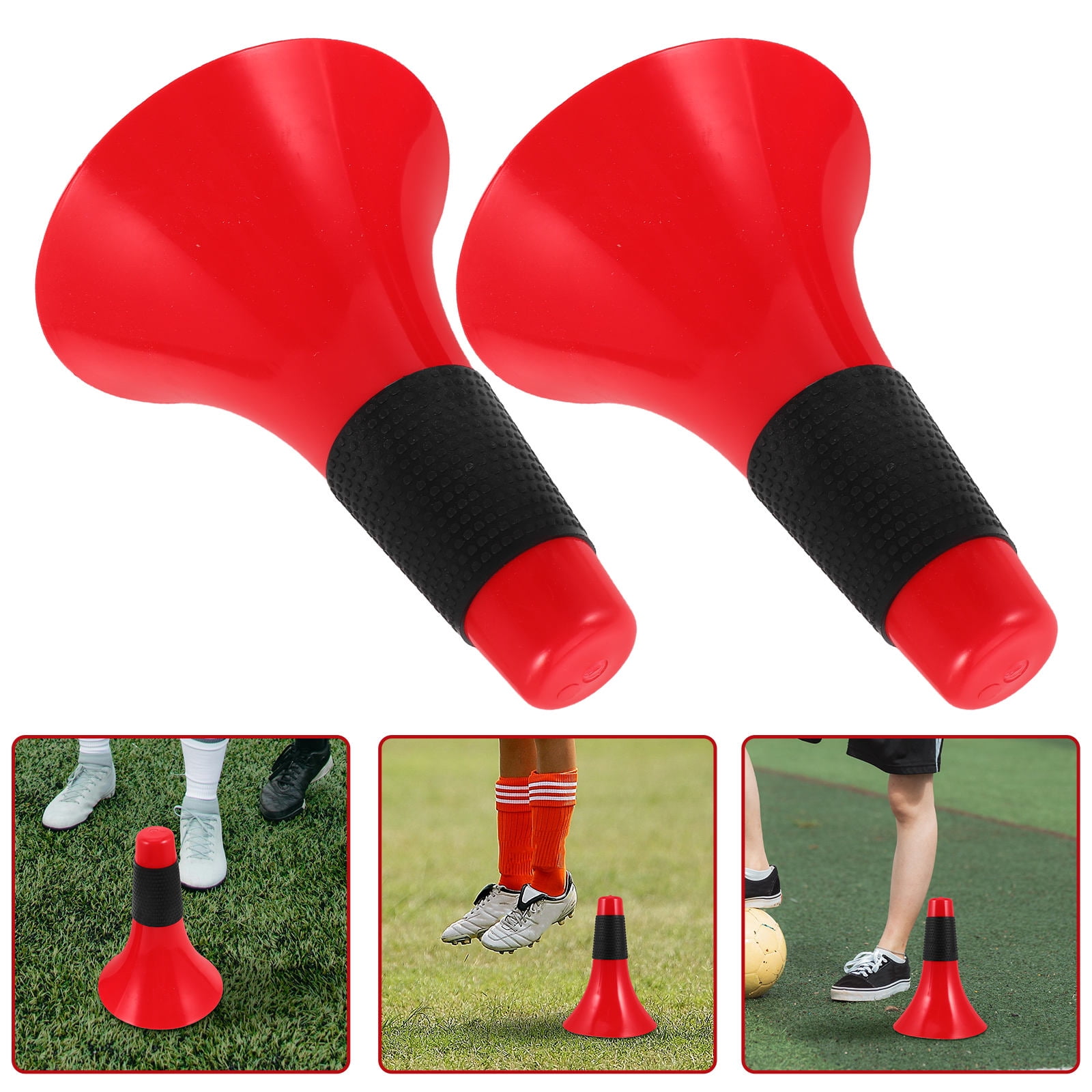 LRXIYODE 2Pcs Red Football Training Cones for Soccer Practice Agility ...