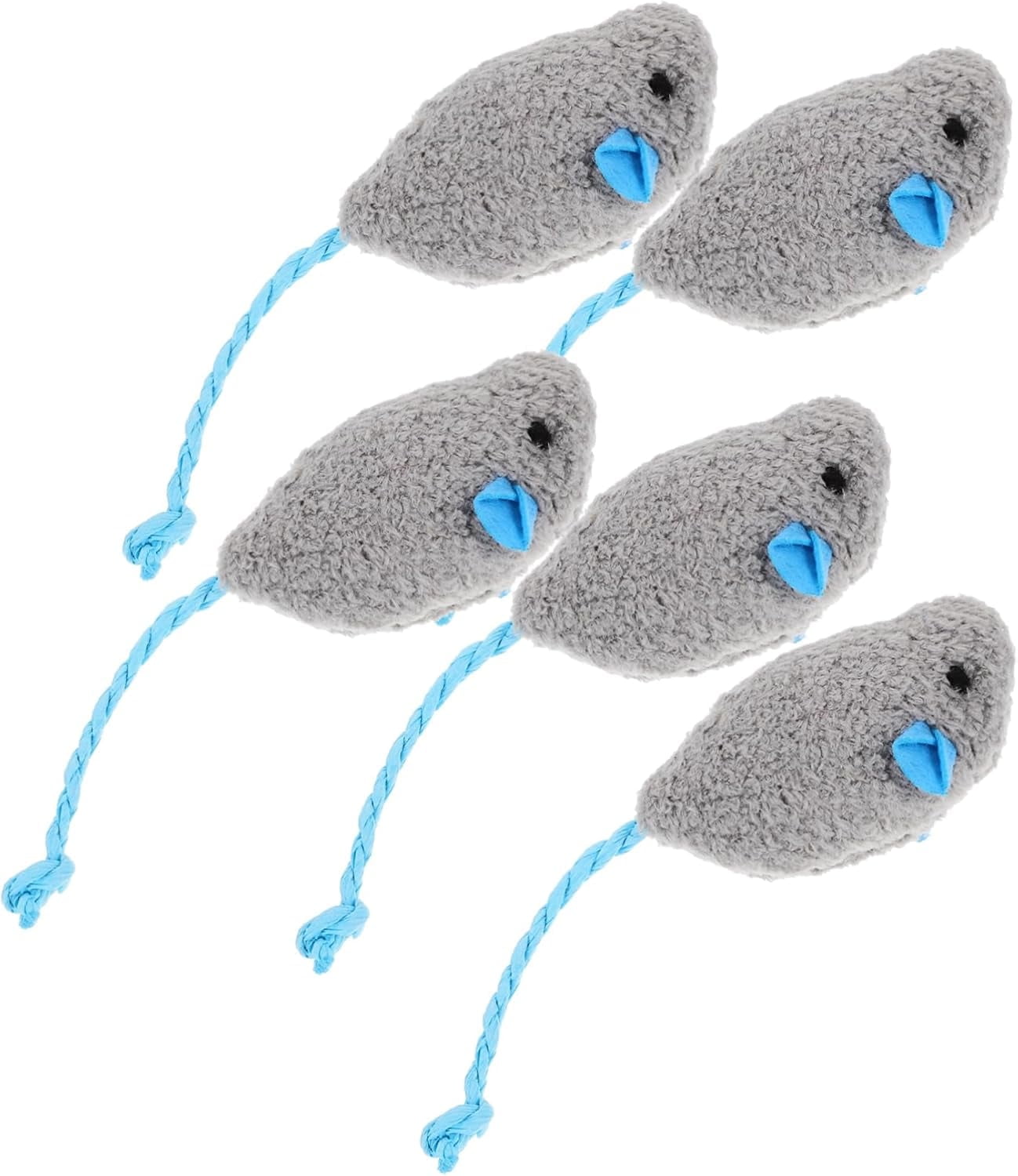 LRXW TANFENG 5Pcs Plush Mice for Cats Interactive Chewing Soft Mouse ...