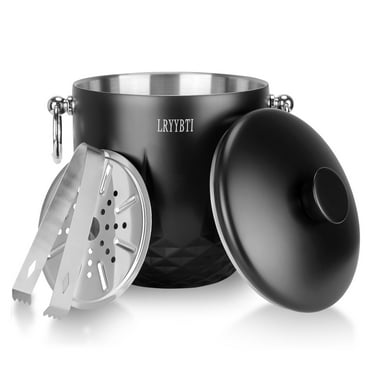 BREKX Insulated Mini Iceberg Ice Bucket with Lid & Scoop, Stainless ...