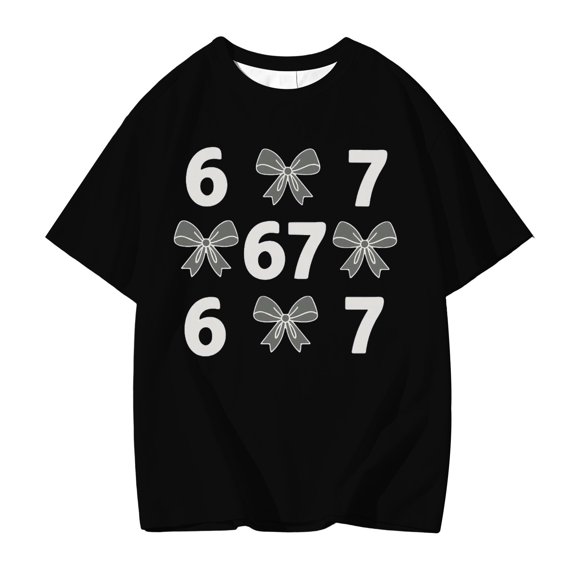 LRen 67 Shirt Kids Kids Girls Christmas Letter Print Short Sleeve ...