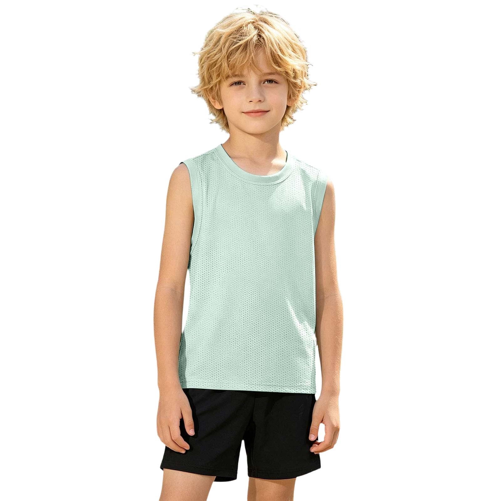 LRen Boys Tank Tops Kids Mesh Quick Dry Sleeveless Athletic Shirts ...