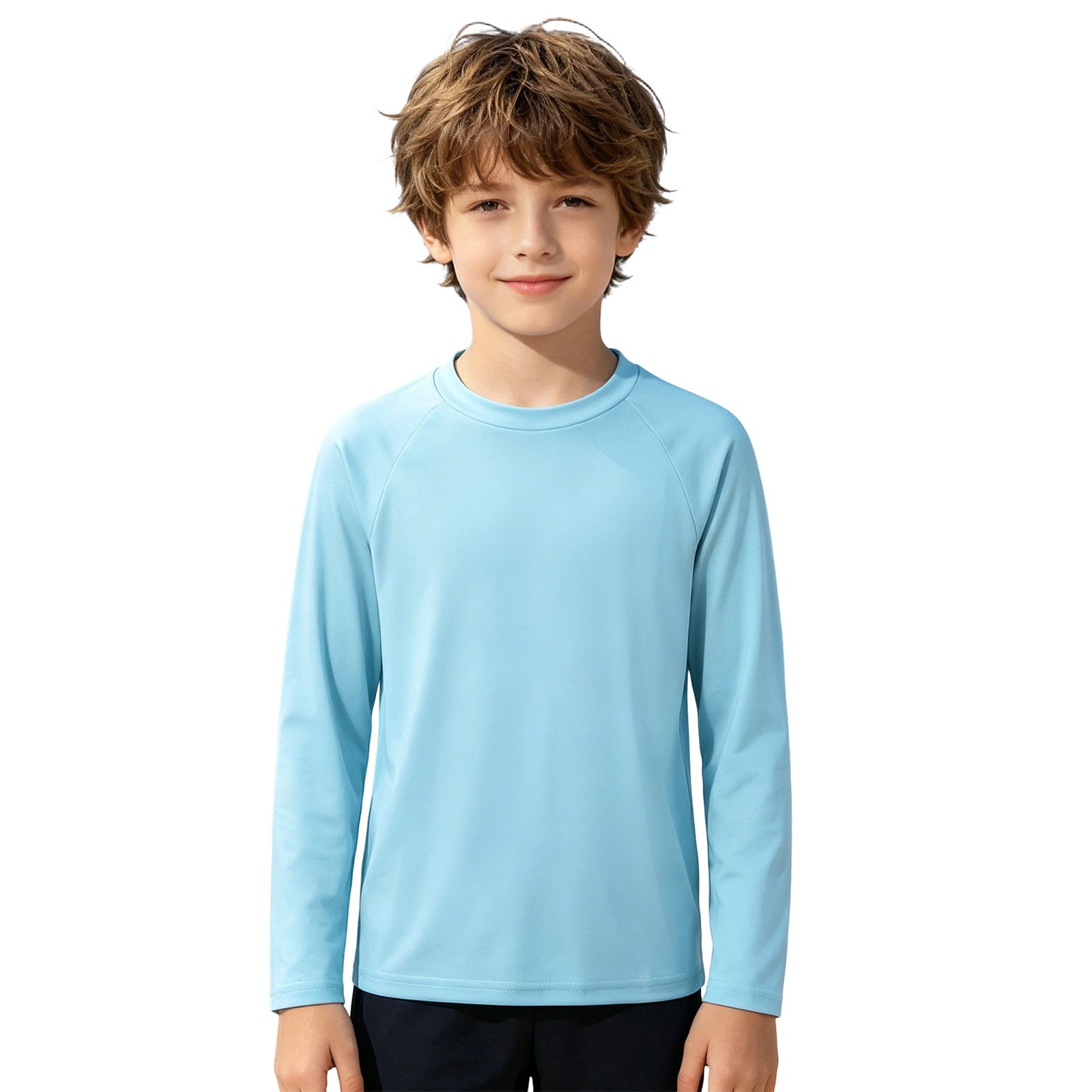 LRen Boys UPF 50+ Rash Guard, Swim Shirt Sun Protection Long Sleeve for ...