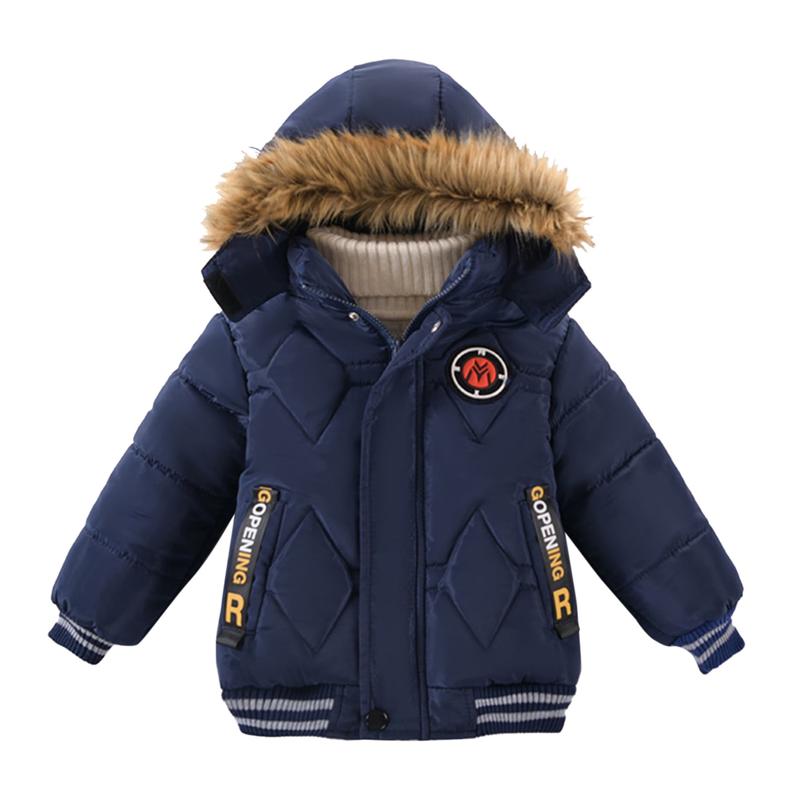 LRen Boys' Winter Coat Warm Quilted Puffer Jacket with Hood Winter ...