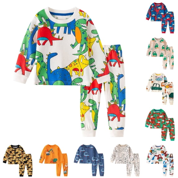 LRen Girls Outfits Funny Cartoon Printed 2Piece Set Long Sleeve Top and ...