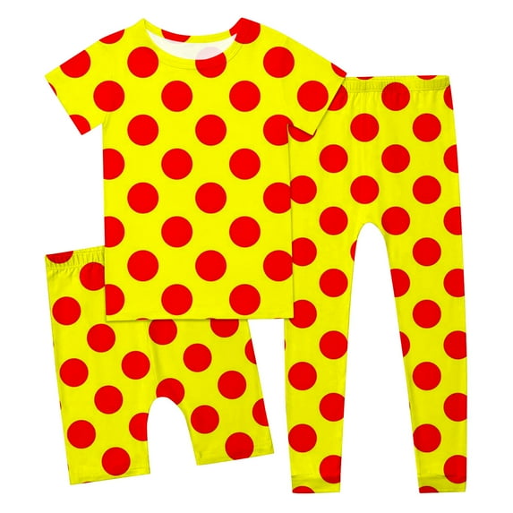 LRen Girls P𝙖𝙟𝙖𝙢𝙖s Size 8, Girls 3 Piece P𝙖𝙟𝙖𝙢𝙖s Outfits Silk Satin Dot ...