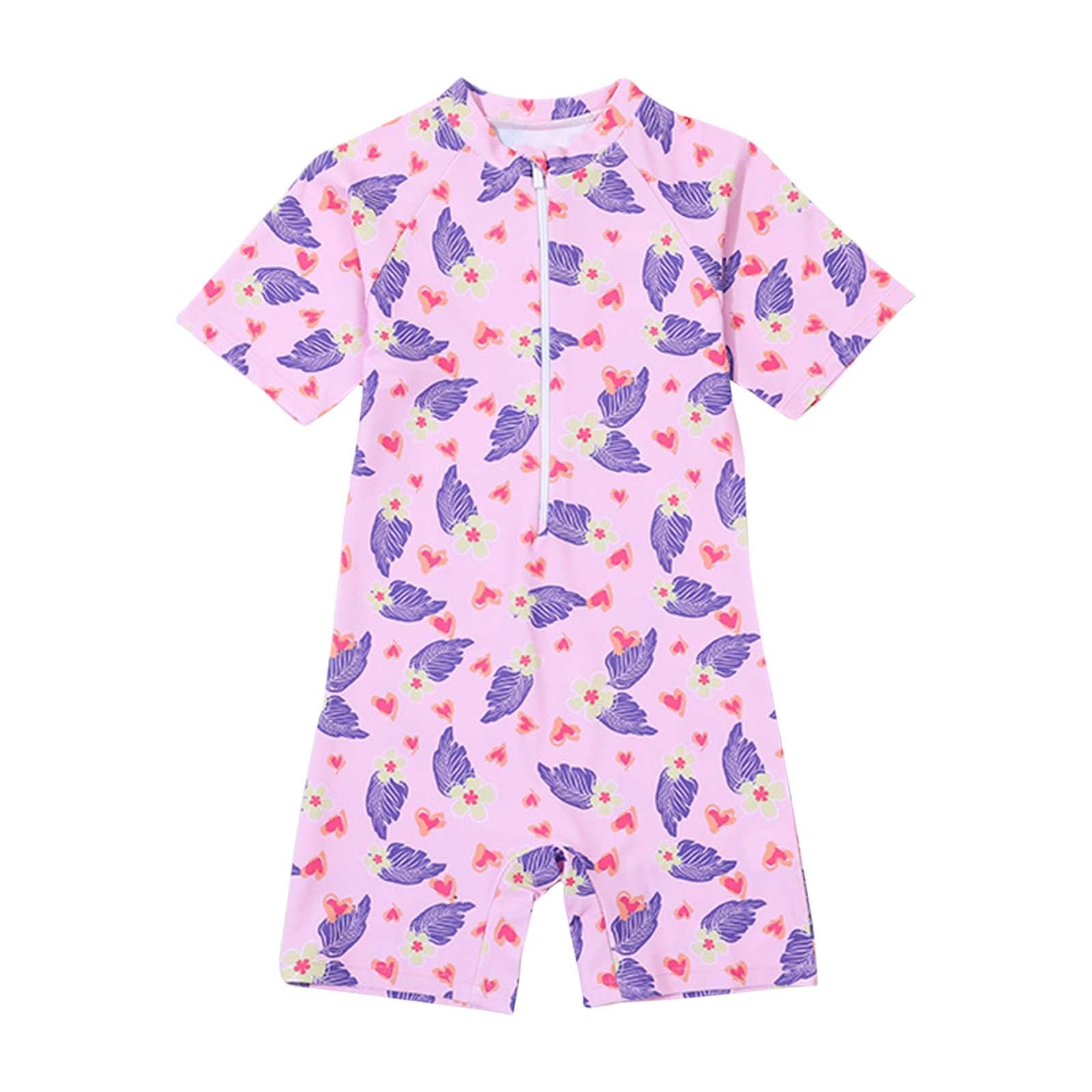 LRen Girls Swimsuit Size 8 Two Piece Ruffle Beachwear for Kids Funny ...
