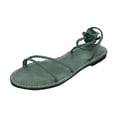 LRen Rope Flat Sandals for Women Strappy Open Toe Thong Sandals Summer ...