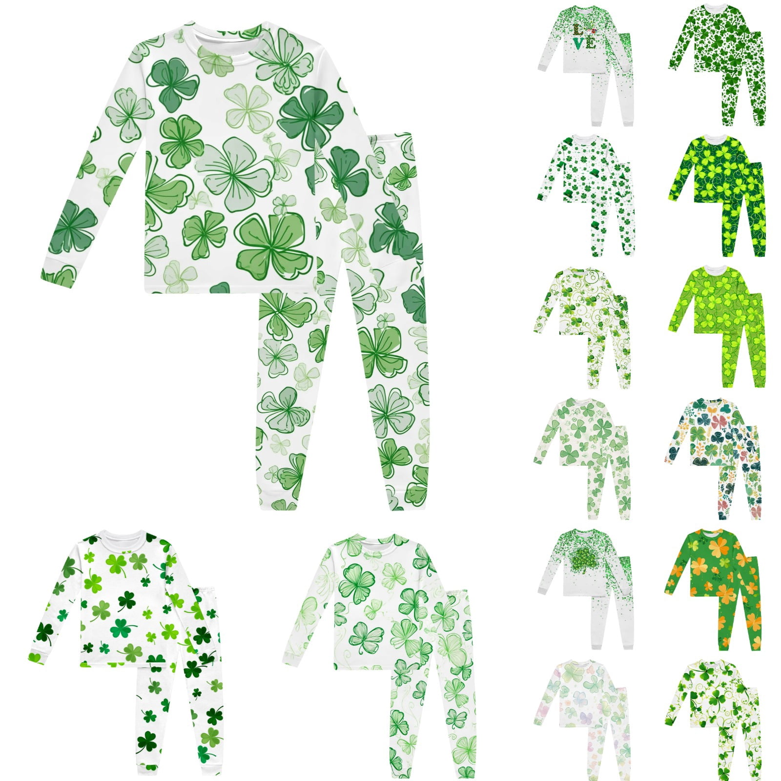 LRen Toddler Boy St Patricks Day Outfit Funny Shamrock Irish Print Long ...