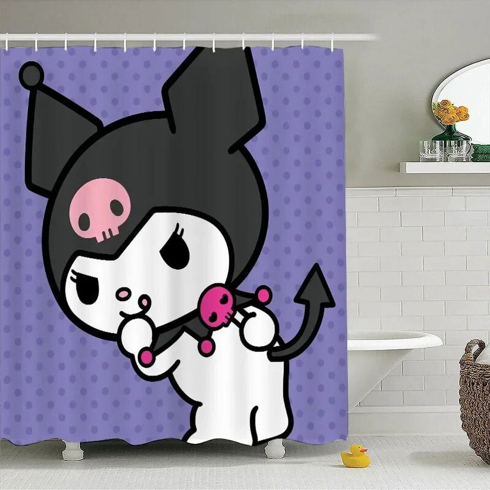 Ls 180 200cm Sanrio Kuromi Anime Plush Cartoon Shower Curtains Shower