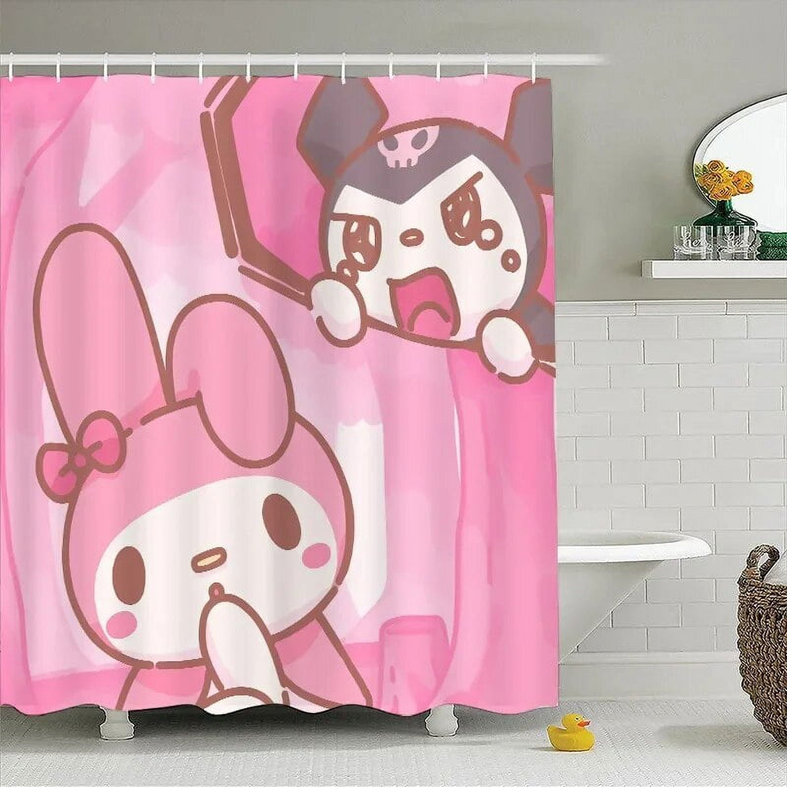 LS 180-200cm Sanrio Kuromi Anime Plush Cartoon Shower Curtains Shower ...