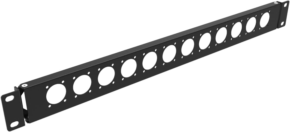 LS 1U Hinged D-Series 12 Connectors Punch-Out Component Panel for 19 ...