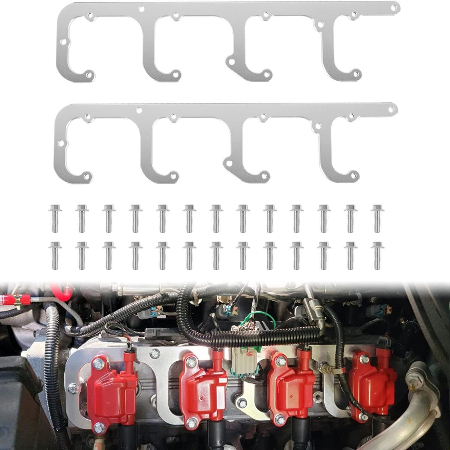 LS 5.3L Square Coil Brackets Valve Cover For D514A D510C 12558693 LSX ...