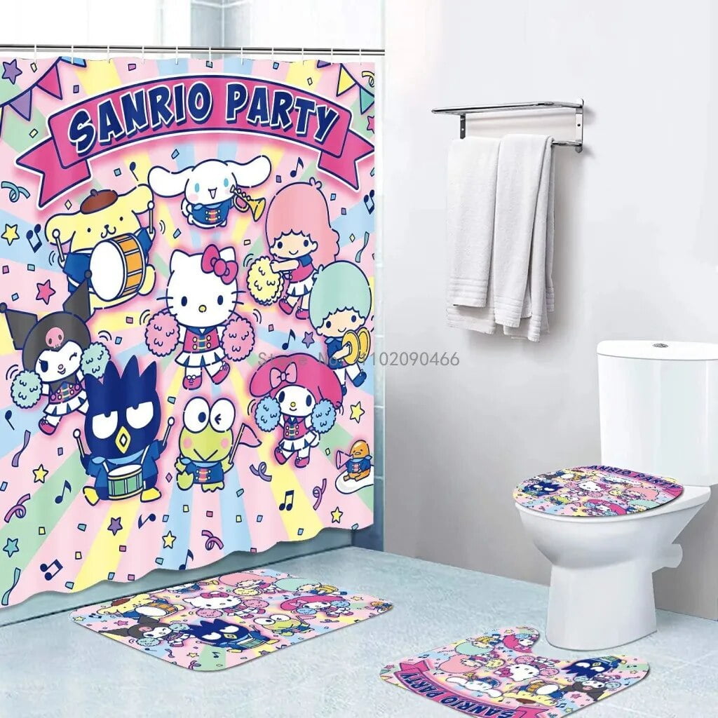 LS Anime Cartoon Hello Kitty Bathroom Non-slip Mat Durable Waterproof ...