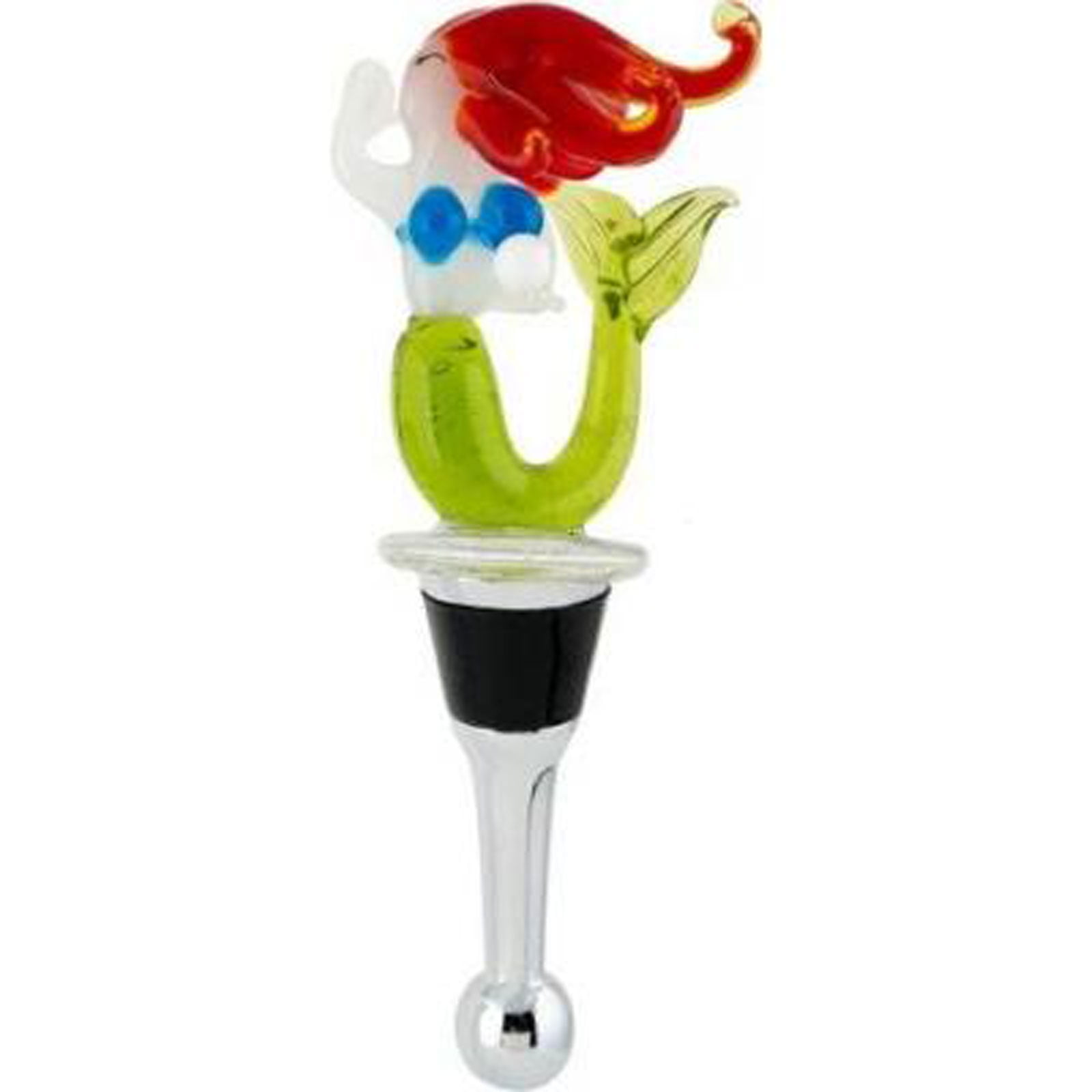 Tropical Mermaid Wine Bottle Glass Art Topper Stopper - Walmart.com