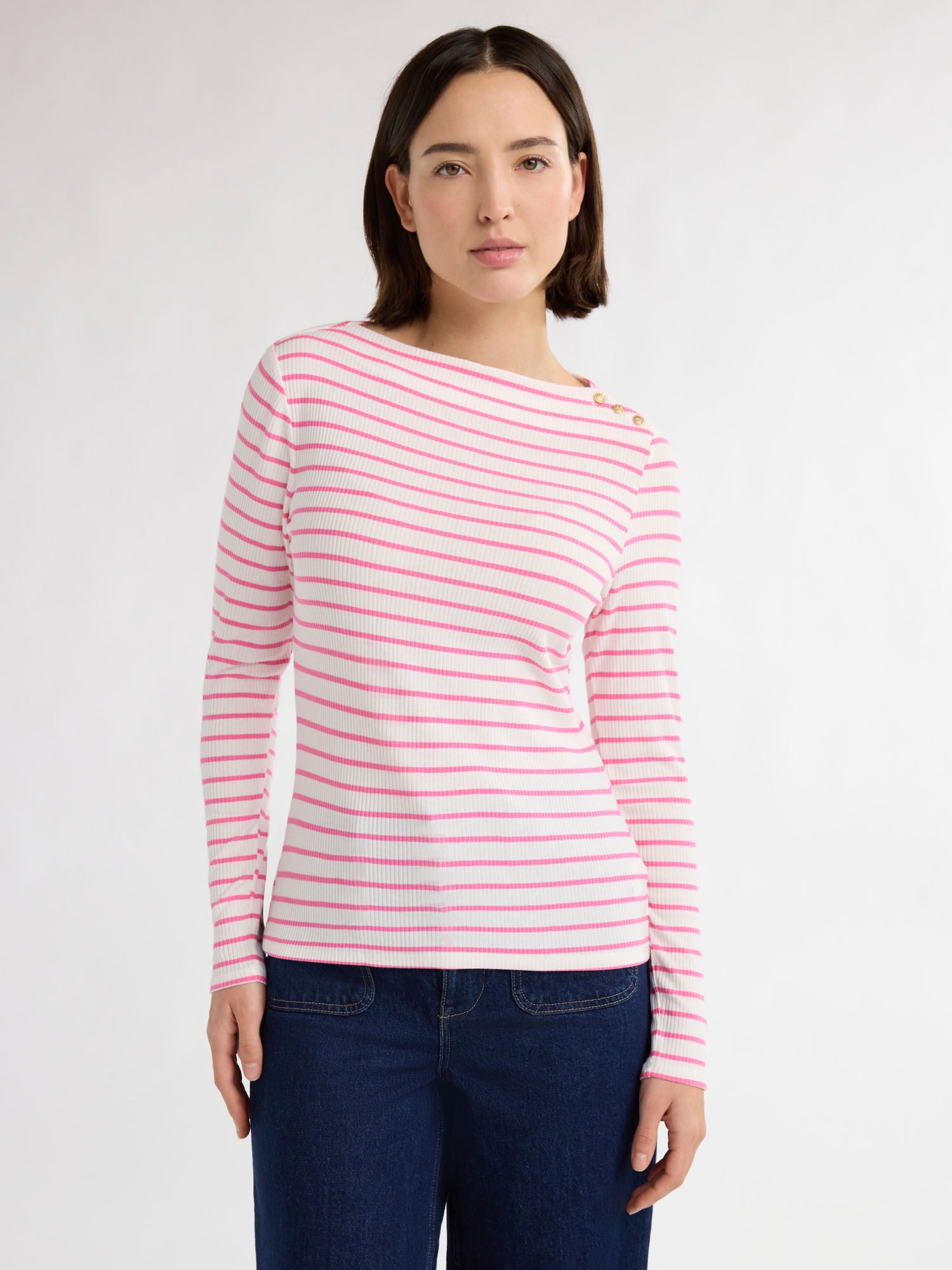 Free Assembly Women’s and Women's Plus Boatneck Top with Long Sleeves ...