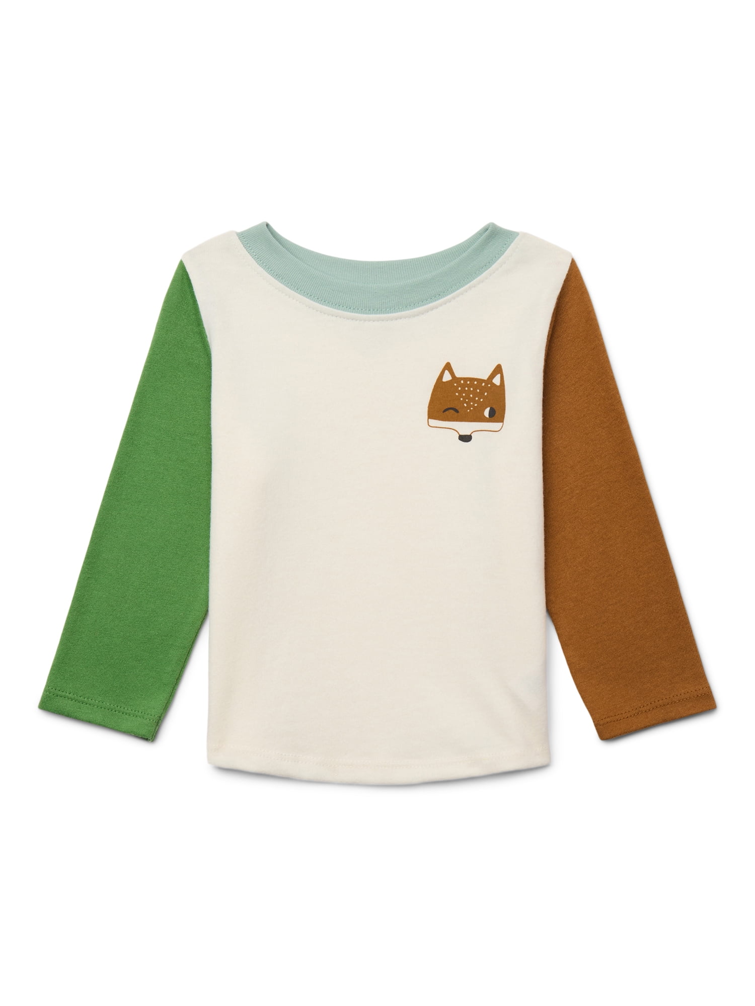 Garanimals Baby Boys Colorblock Graphic Tee with Long Sleeves, Sizes 0M ...