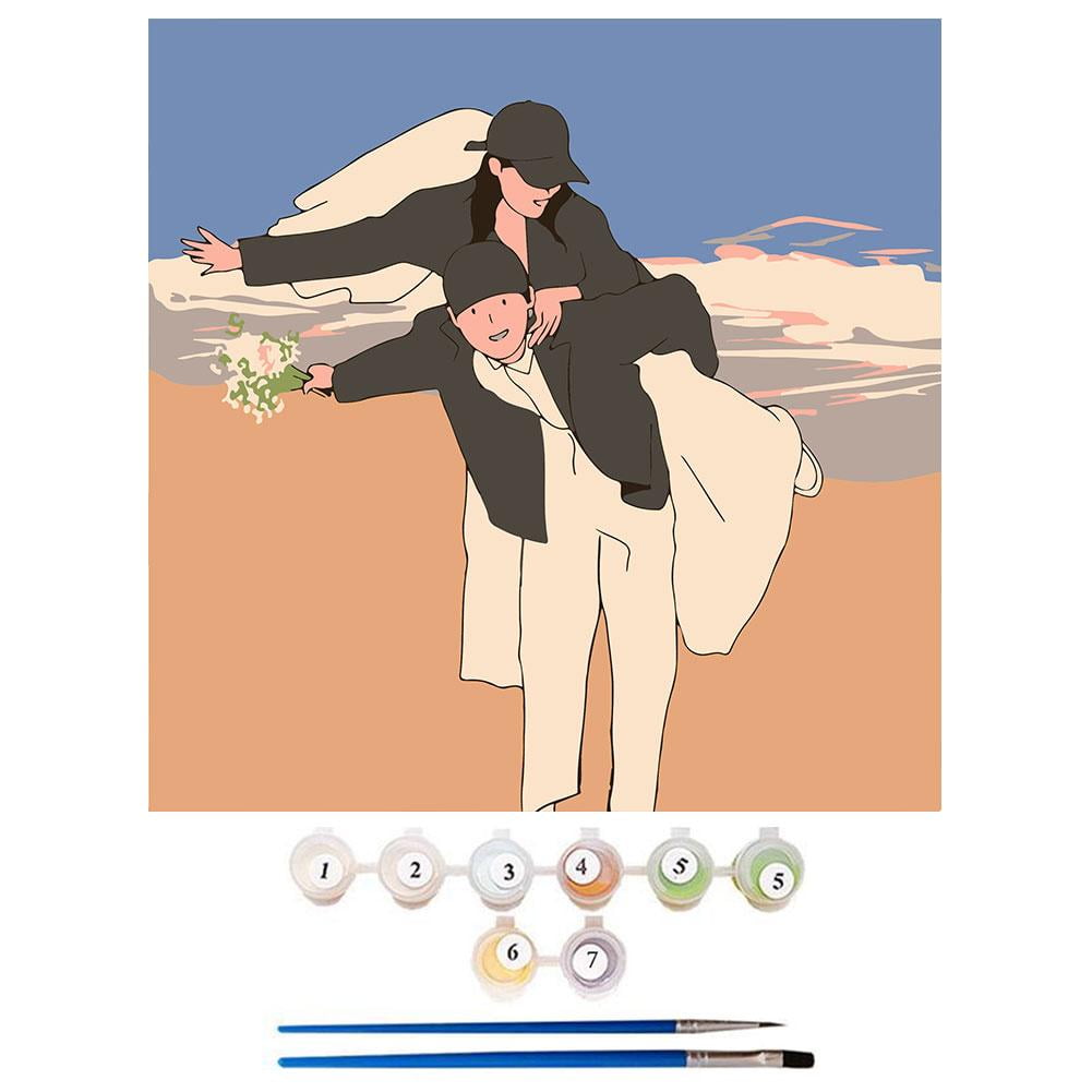 LS DIY Oil Painting Kit Paint By Numbers Beginner Frameless Adults Childre Nic I1A9 - Walmart.com