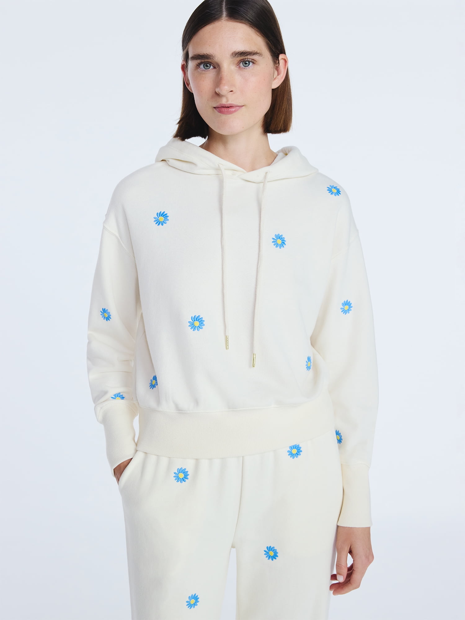 Free Assembly Women’s and Women’s Plus Cropped Embroidered Pullover ...