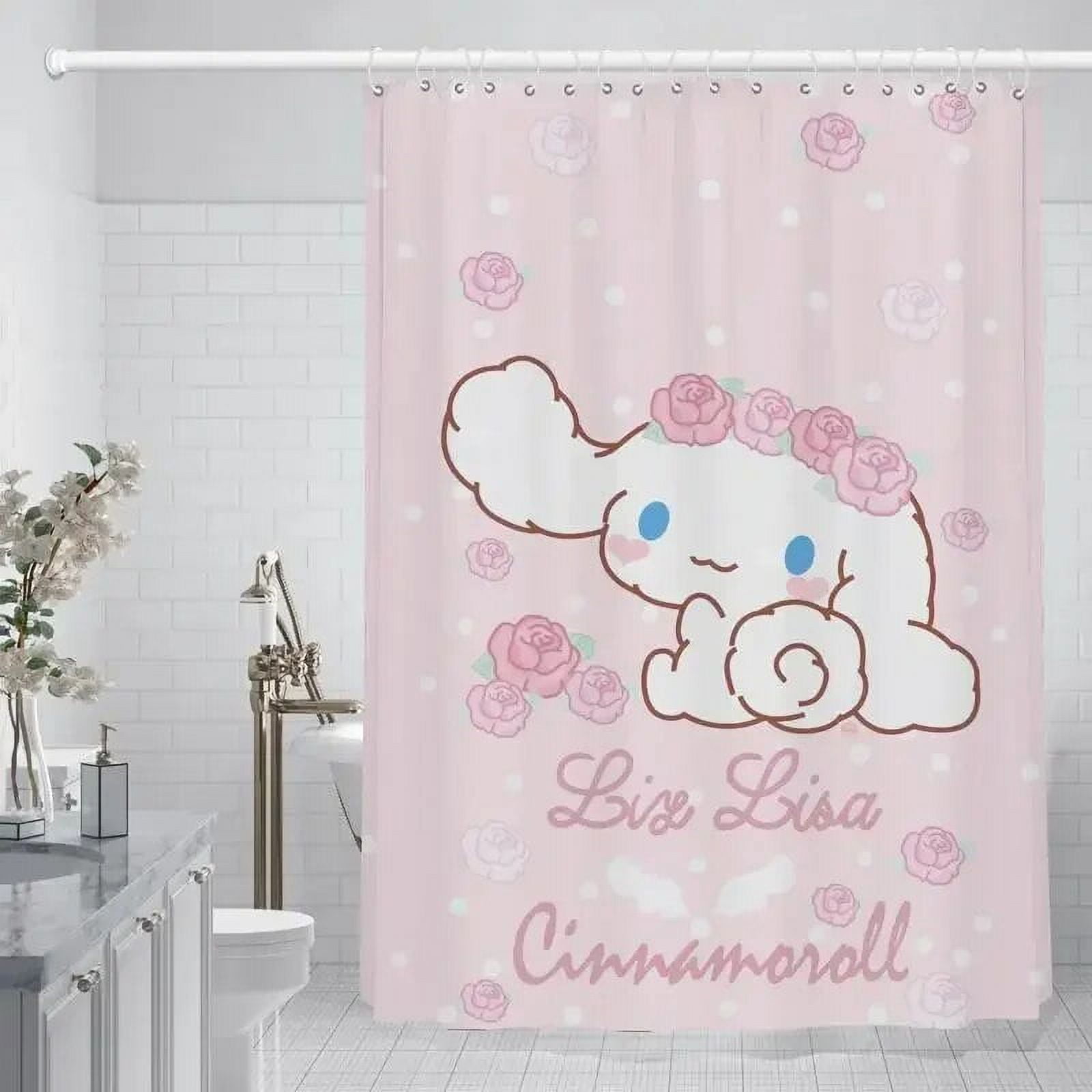 LS Kawaii Sanrio Shower Curtains Cinnamonroll Kuromi My Melody Anime ...