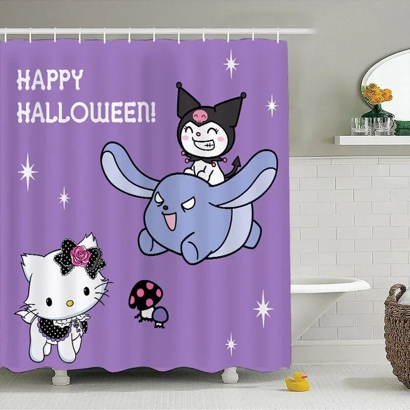 Ls Kawaii Sanrio Shower Curtains Kuromi My Melody Anime Cartoon