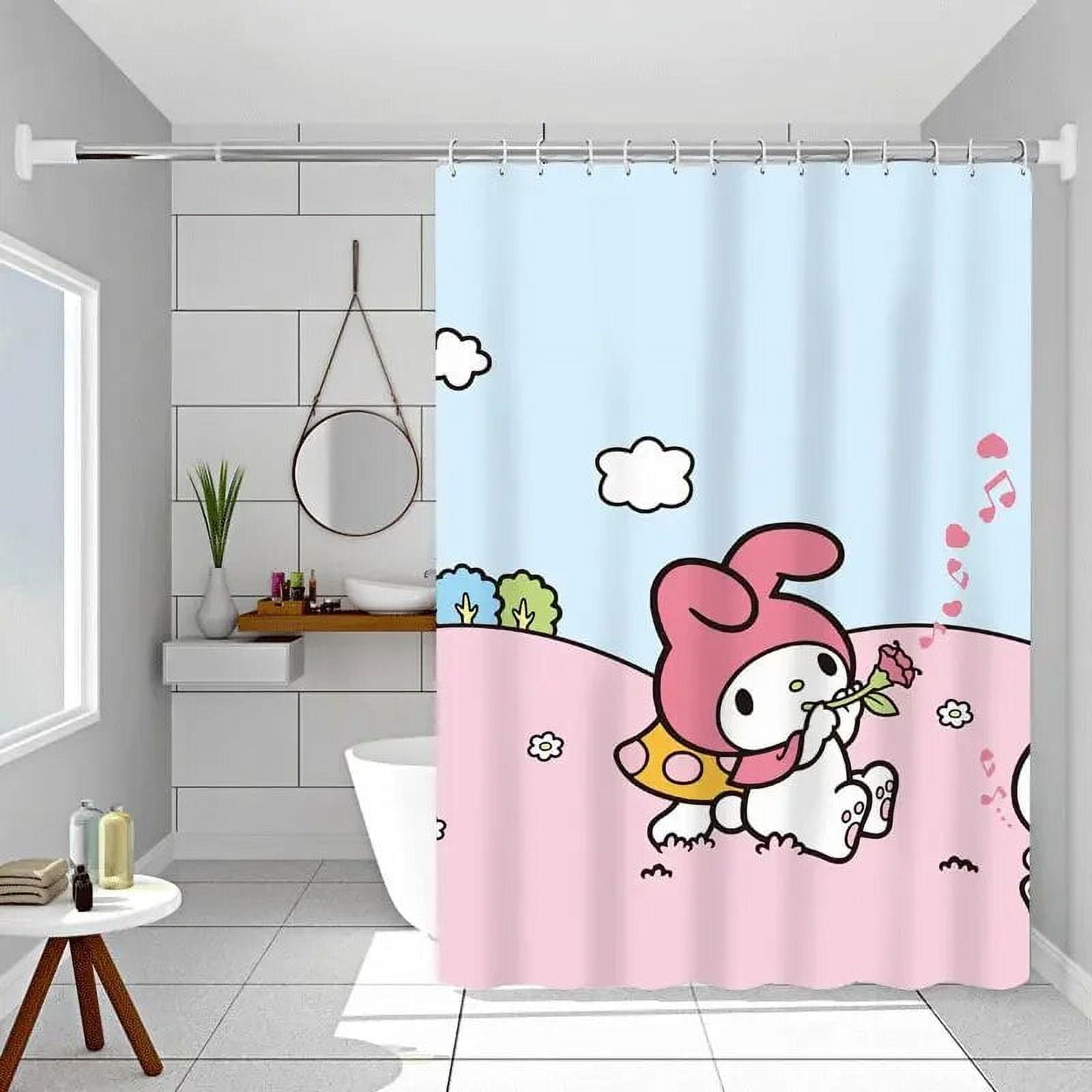 Ls Kawaii Sanrios My Melody Hello Kitty Cartoon Shower Curtains Curtain