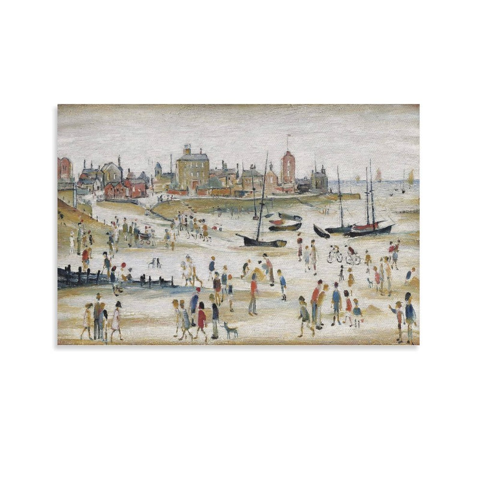 LS Lowry Beach Scene Large Canvas Printing Famous Paintings Wall ...