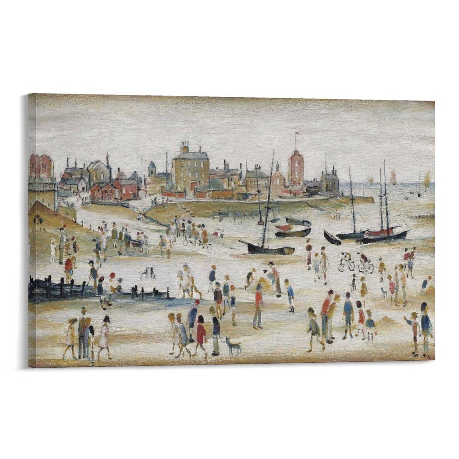 LS Lowry Beach Scene Large Canvas Printing Famous Paintings Wall ...