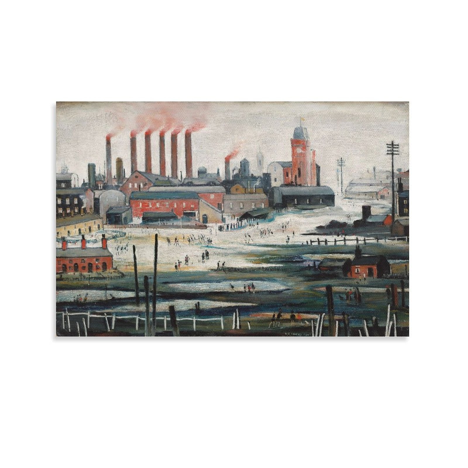 LS Lowry Iron Works Large Canvas Printing Famous Paintings Wall ...